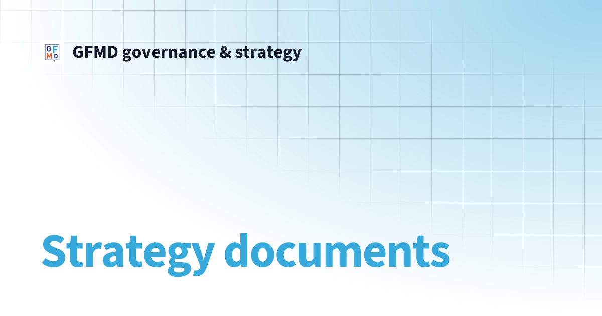 Strategy documents | GFMD governance & strategy